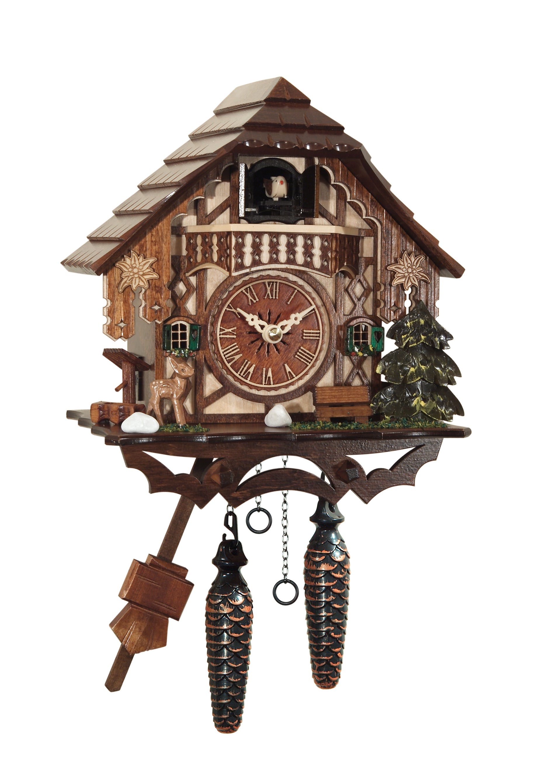 NEW - German Chalet Cuckoo - tree and deer