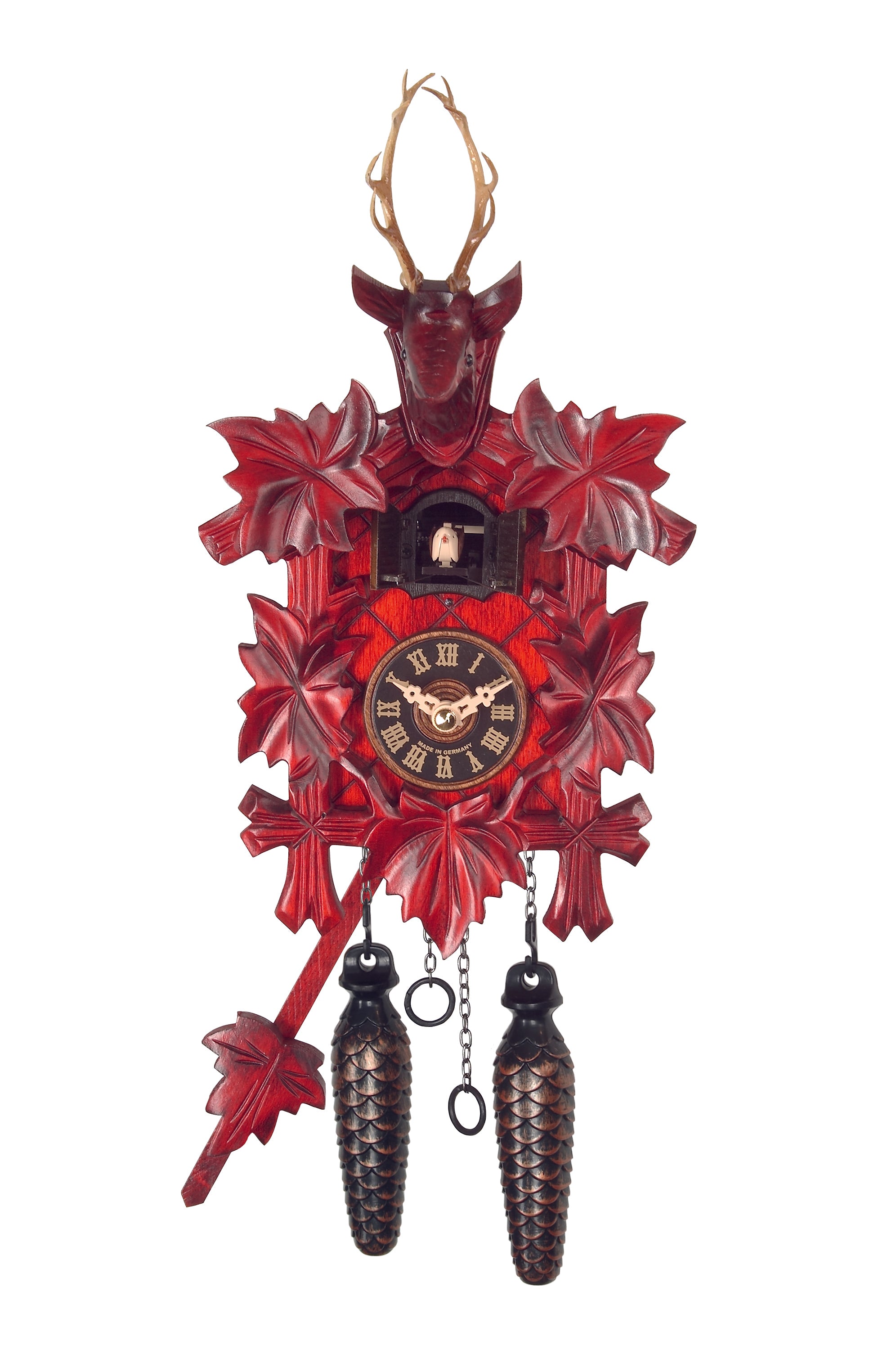 NEW - Modern Cuckoo Clock in Red